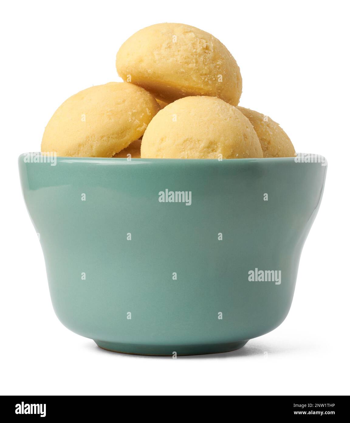 ghee biscuits or cookies in a bowl isolated on white background, close ...