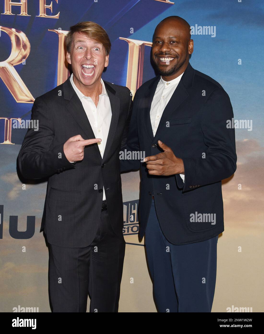 Hollywood, CA on February 27, 2023. Jack McBrayer and Malcolm Barrett arriving to Hulu's ...