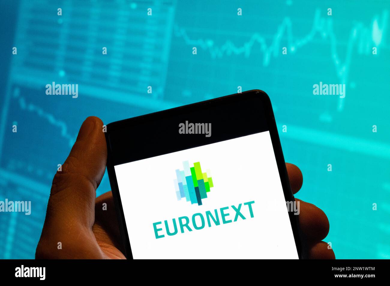 In this photo illustration, the pan-European market exchange trading ...