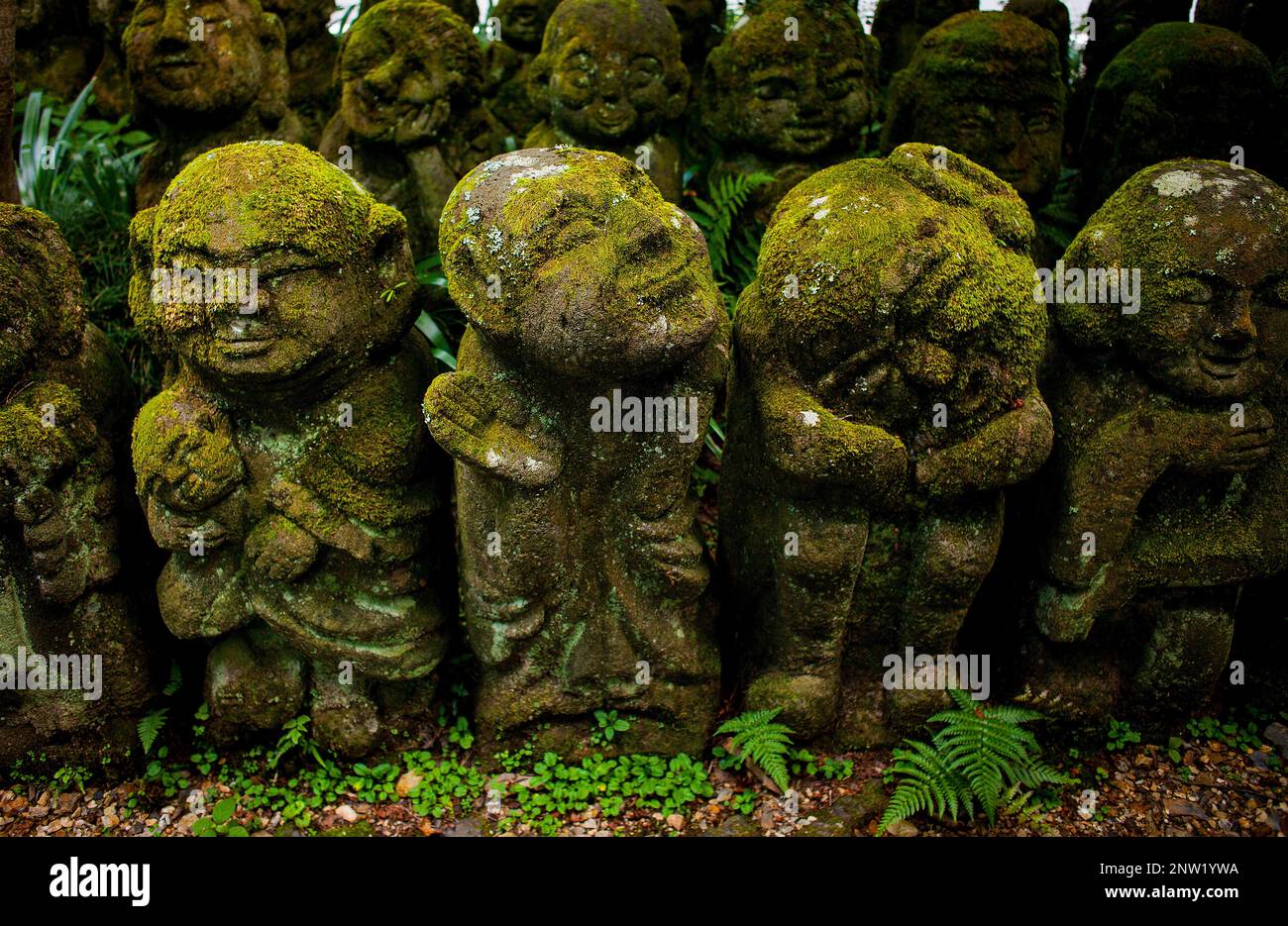 Stone staues at Otagi Nenbutsu ji Temple, Arashiyama Sagano area,Kyoto ...