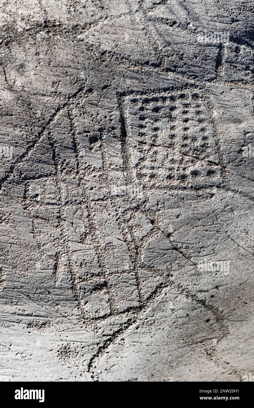 rocks with rocky engravings, map of bedolina, capo di ponte, italy ...