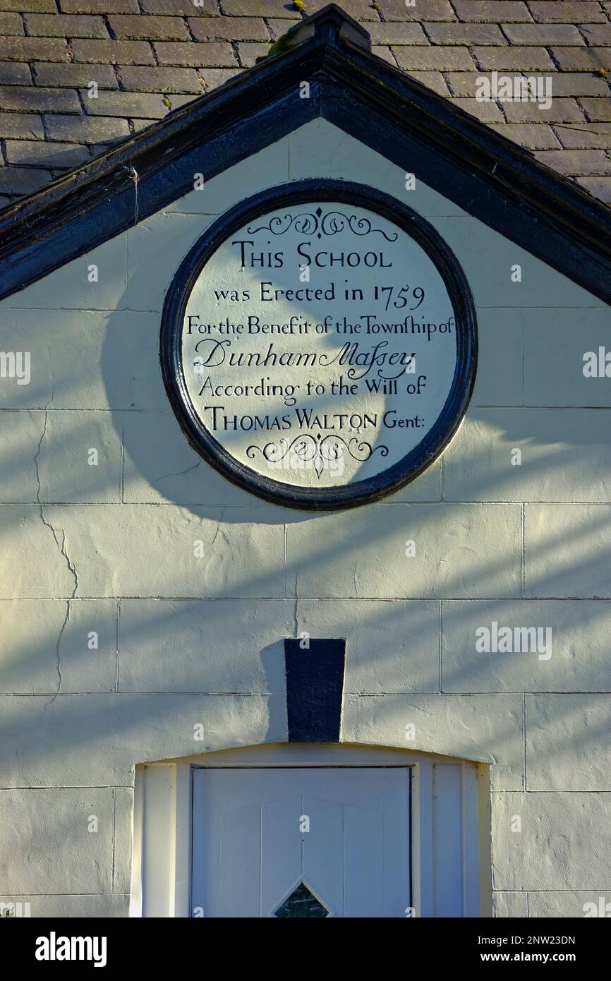 Dunham Massey former School house at Dunham, near Altrincham, Greater ...