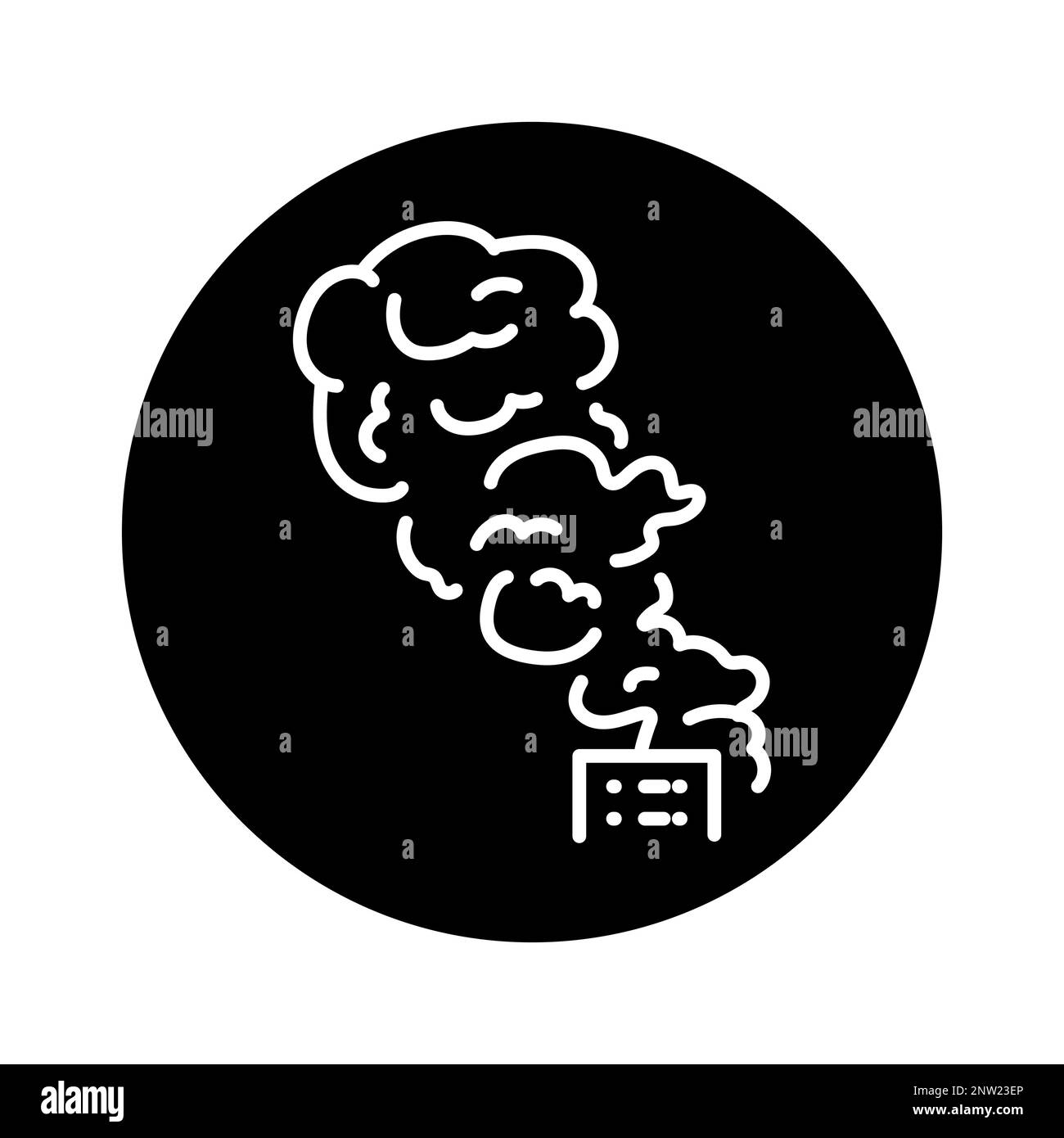 Fire with smoke black line icon. Pictogram for web page, mobile app ...