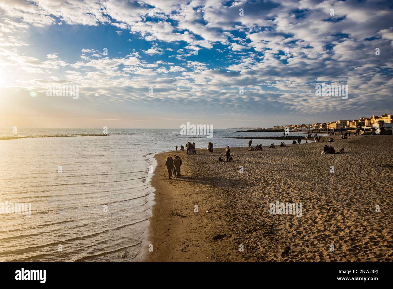 February 12, 2023 - Ostia, Rome, Italy. The sea of Ostia, on the Roman ...