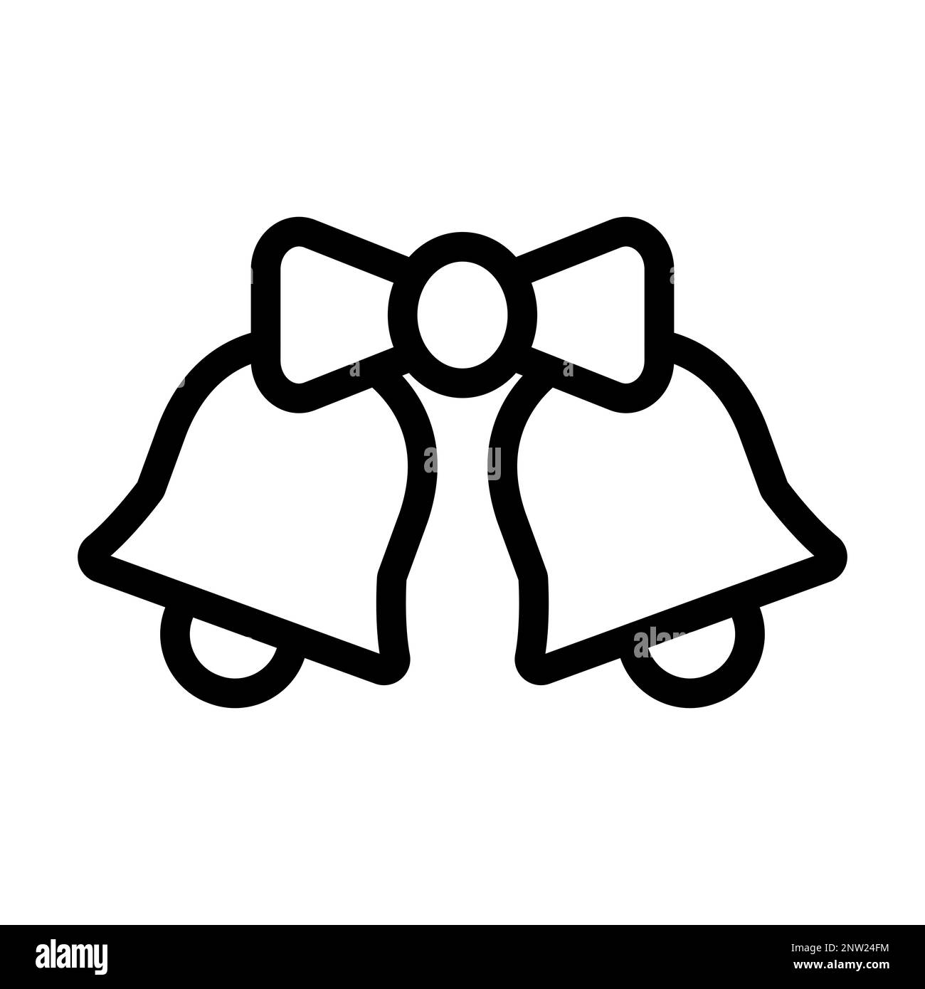 Wedding Bell Thick Line Icon Stock Photo - Alamy