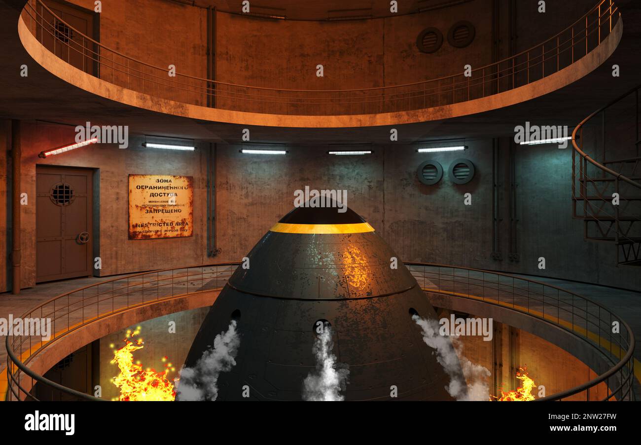 Nuclear silo for the launch of an atomic rocket Stock Photo - Alamy