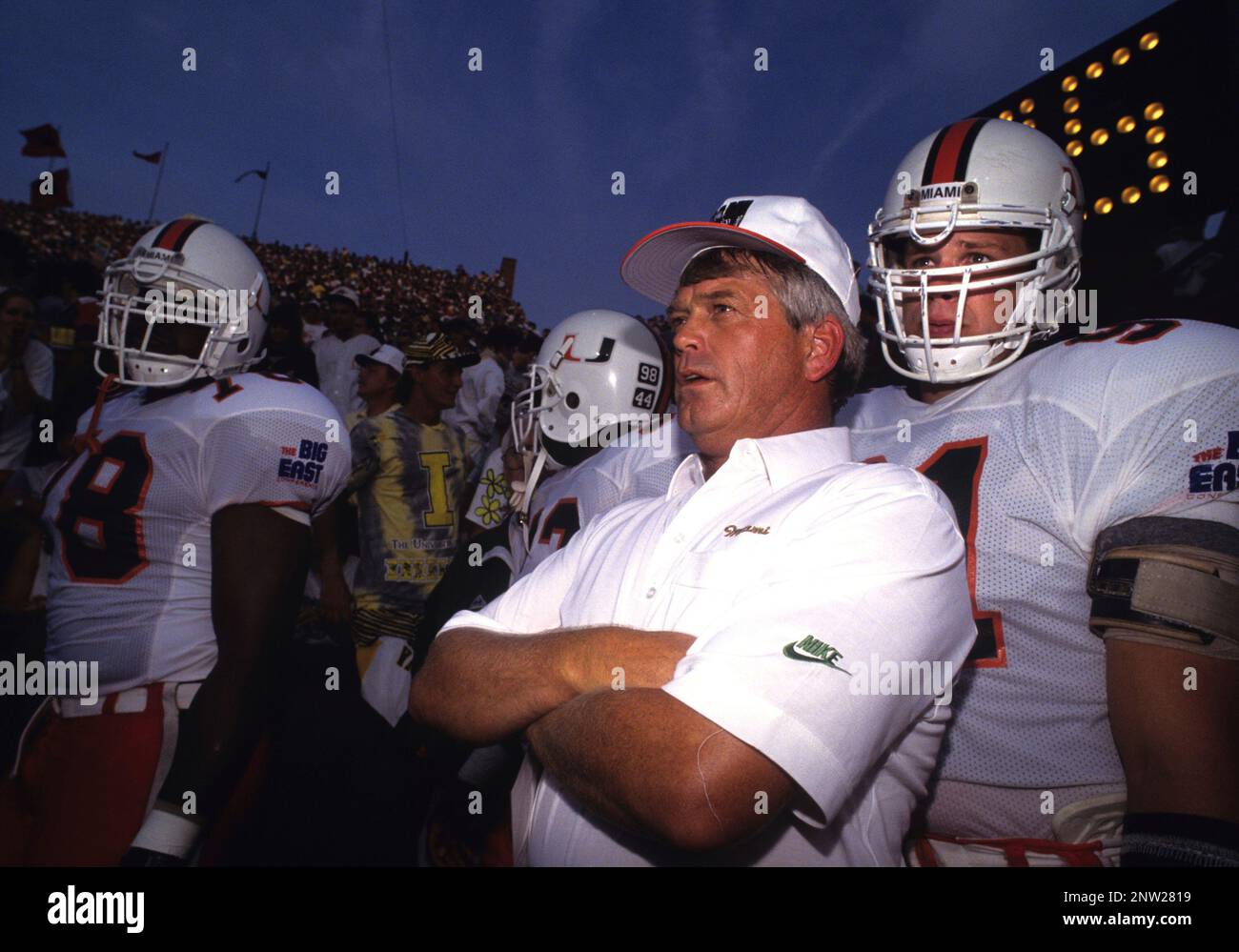 University of Miami coach Denis Erickson sets for play in the 1990s ...