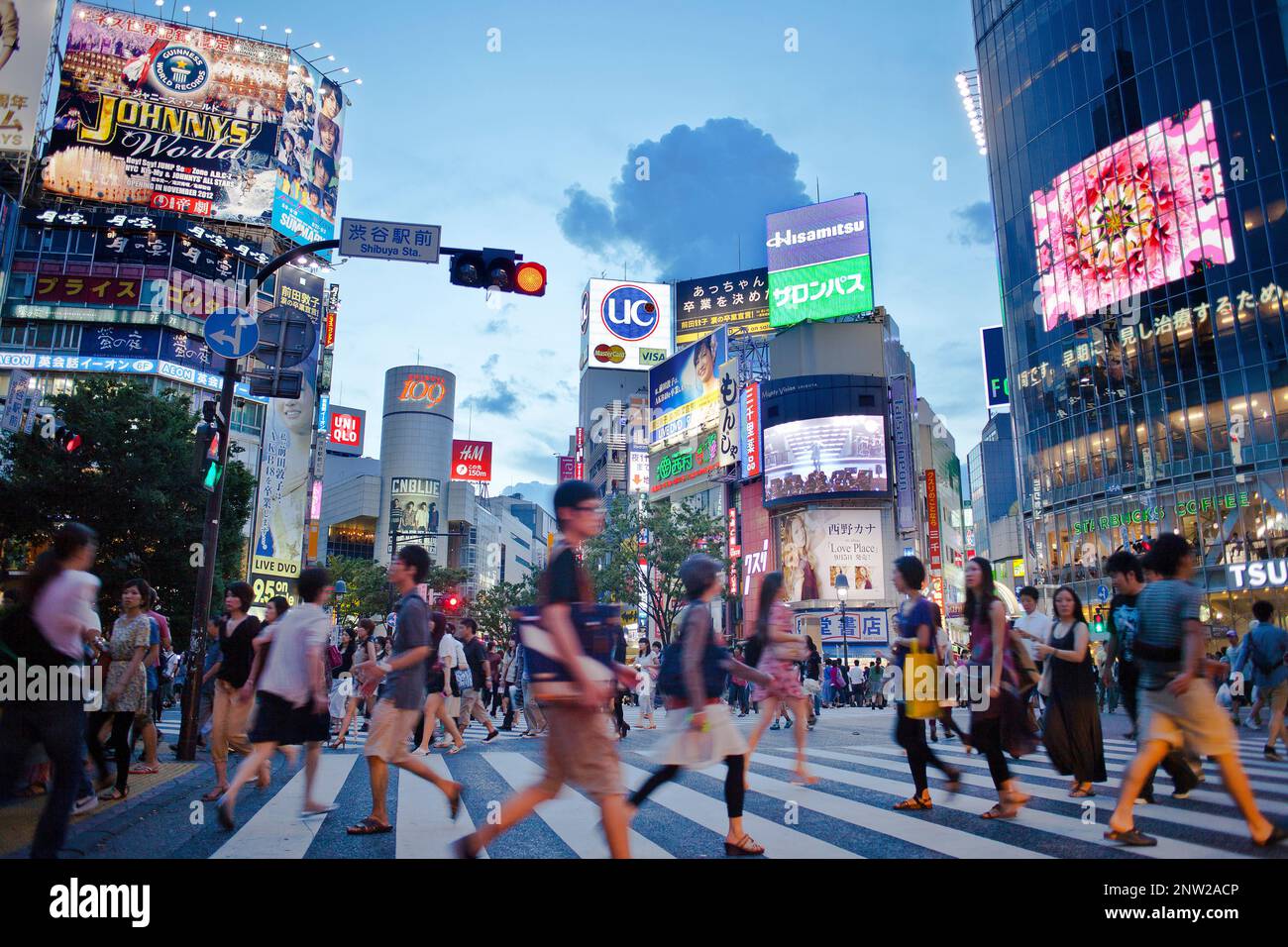 Scramble Kousaten crossing in Shibuya. Tokyo city, Japan, Asia Stock ...