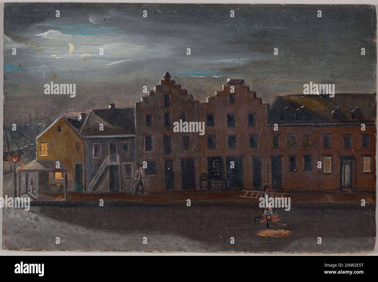 The Lamp Lighter. William P. Chappel. 1870s Stock Photo - Alamy