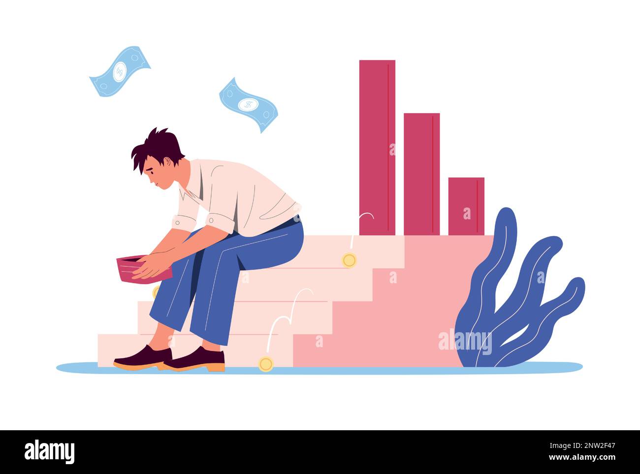 Financial crisis upset businessman in fail bankrute Stock Vector Image ...