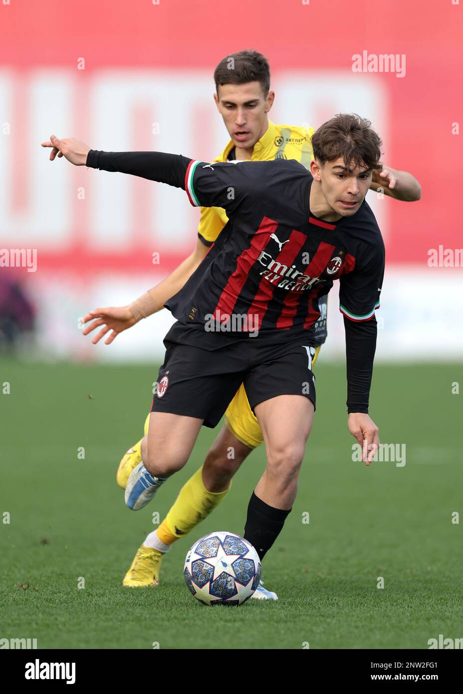 Milan, Italy, 28th February 2023. Christian Foglio of AC Milan is ...