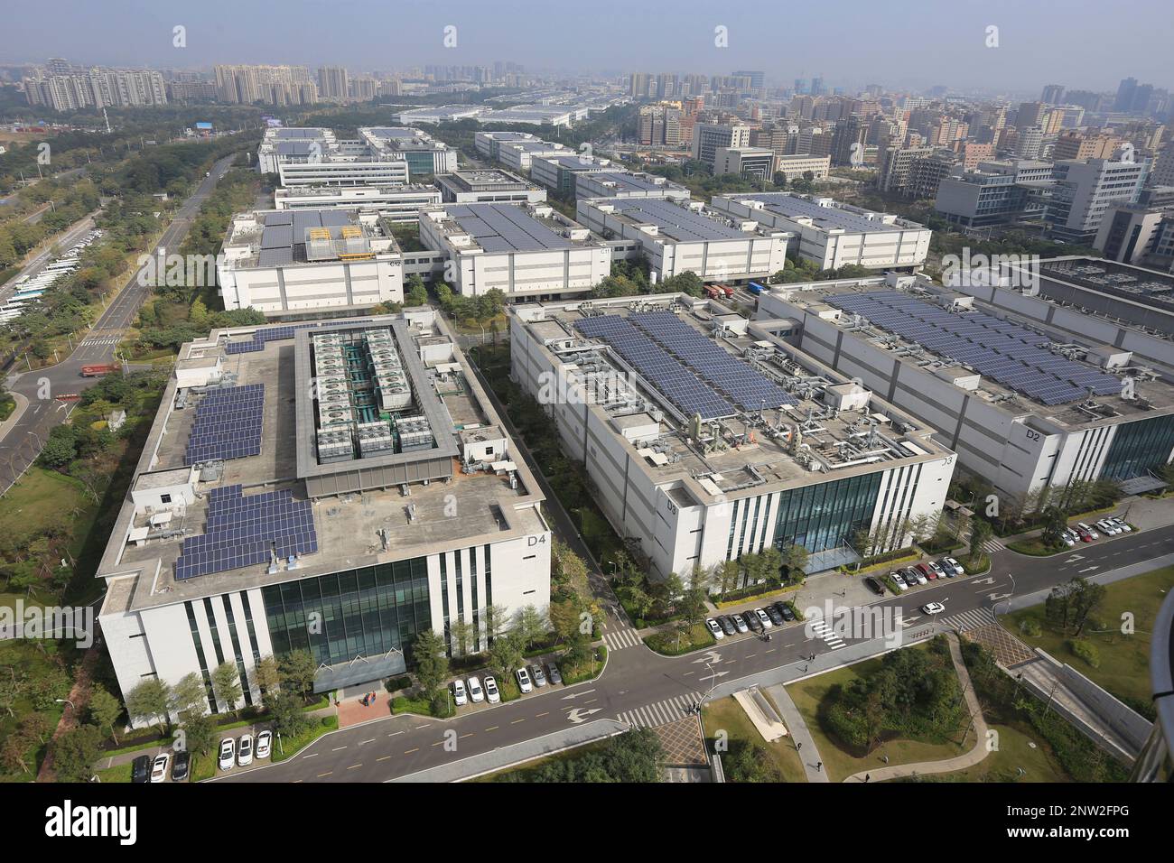 The Huawei Manufacturing Facility is pictured in Songshan Lake ...