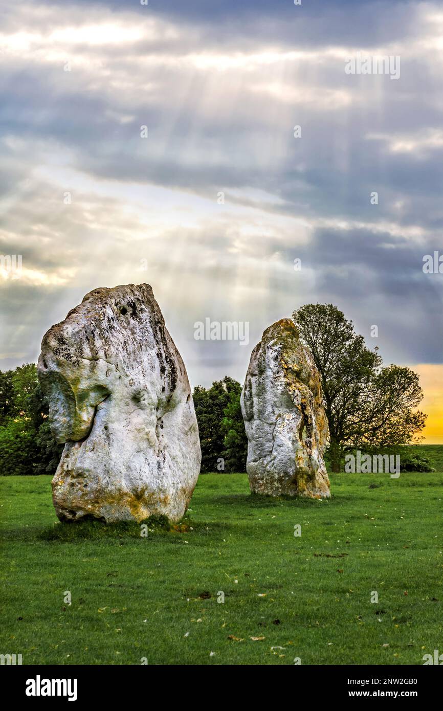 Avebury neolithic henge monument in England Stock Photo - Alamy