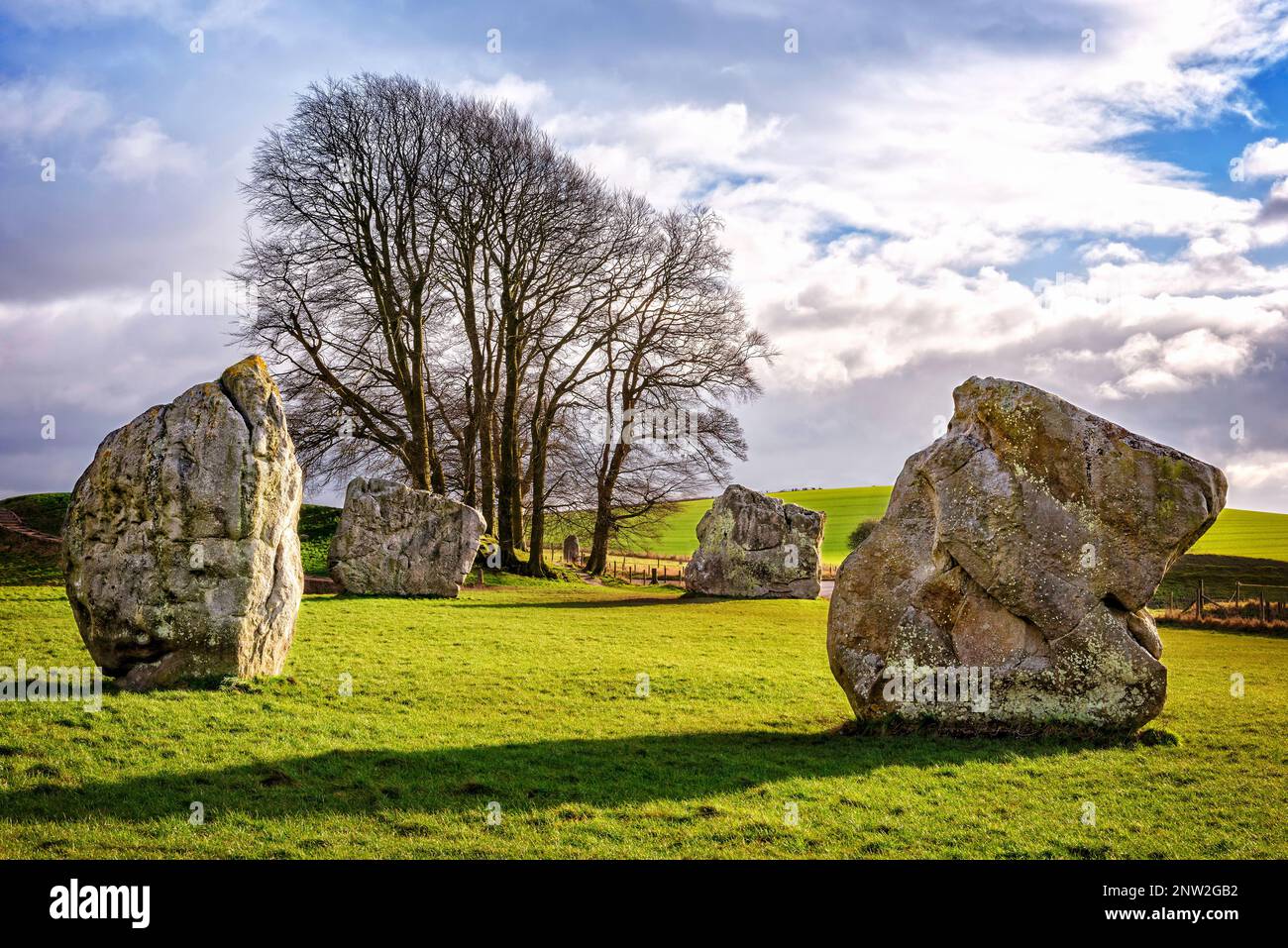 Avebury neolithic henge monument in England Stock Photo - Alamy