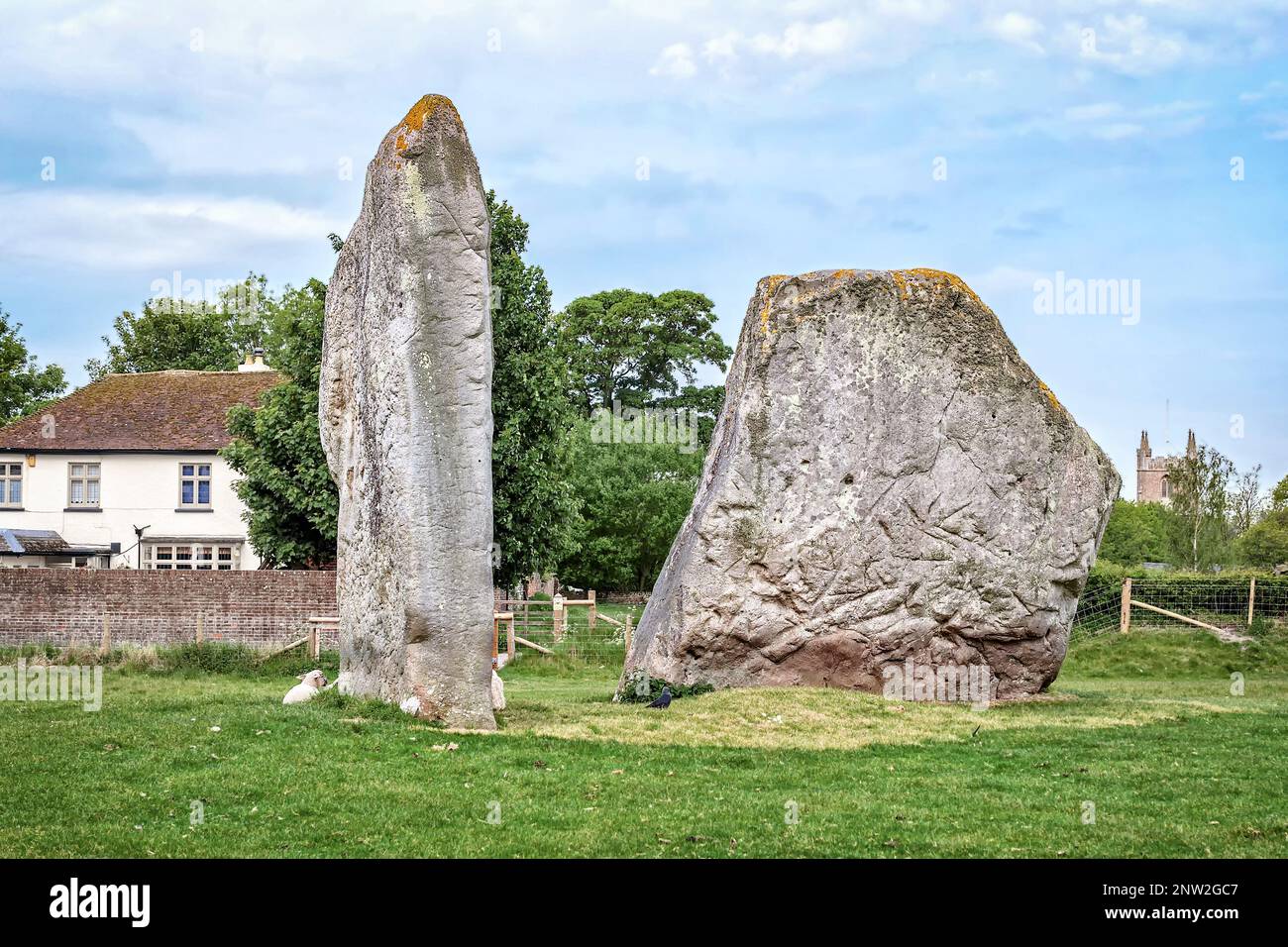 Avebury neolithic henge monument in England Stock Photo - Alamy