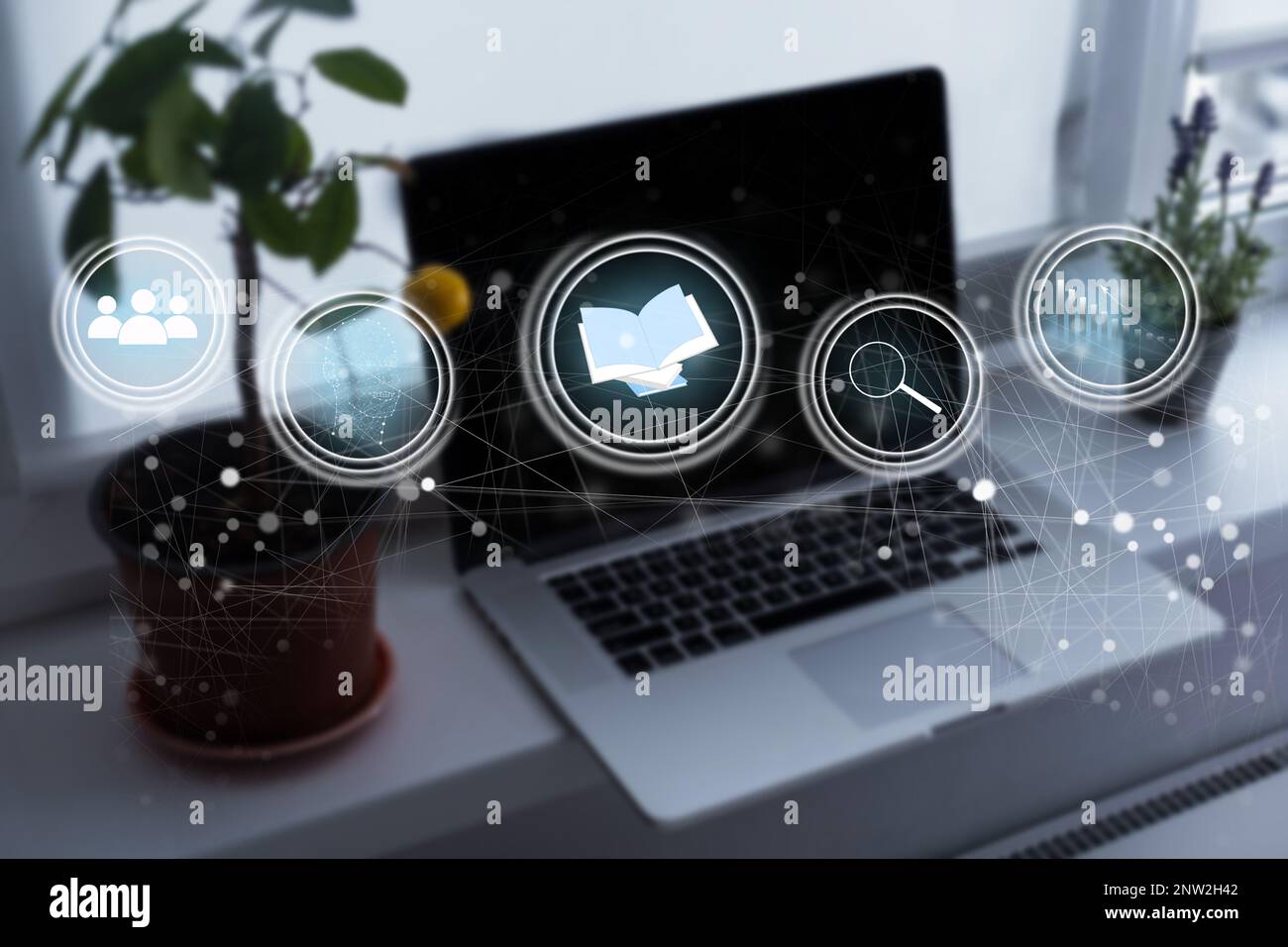 Internet of Things IoT, digital marketing, online shopping concept ...