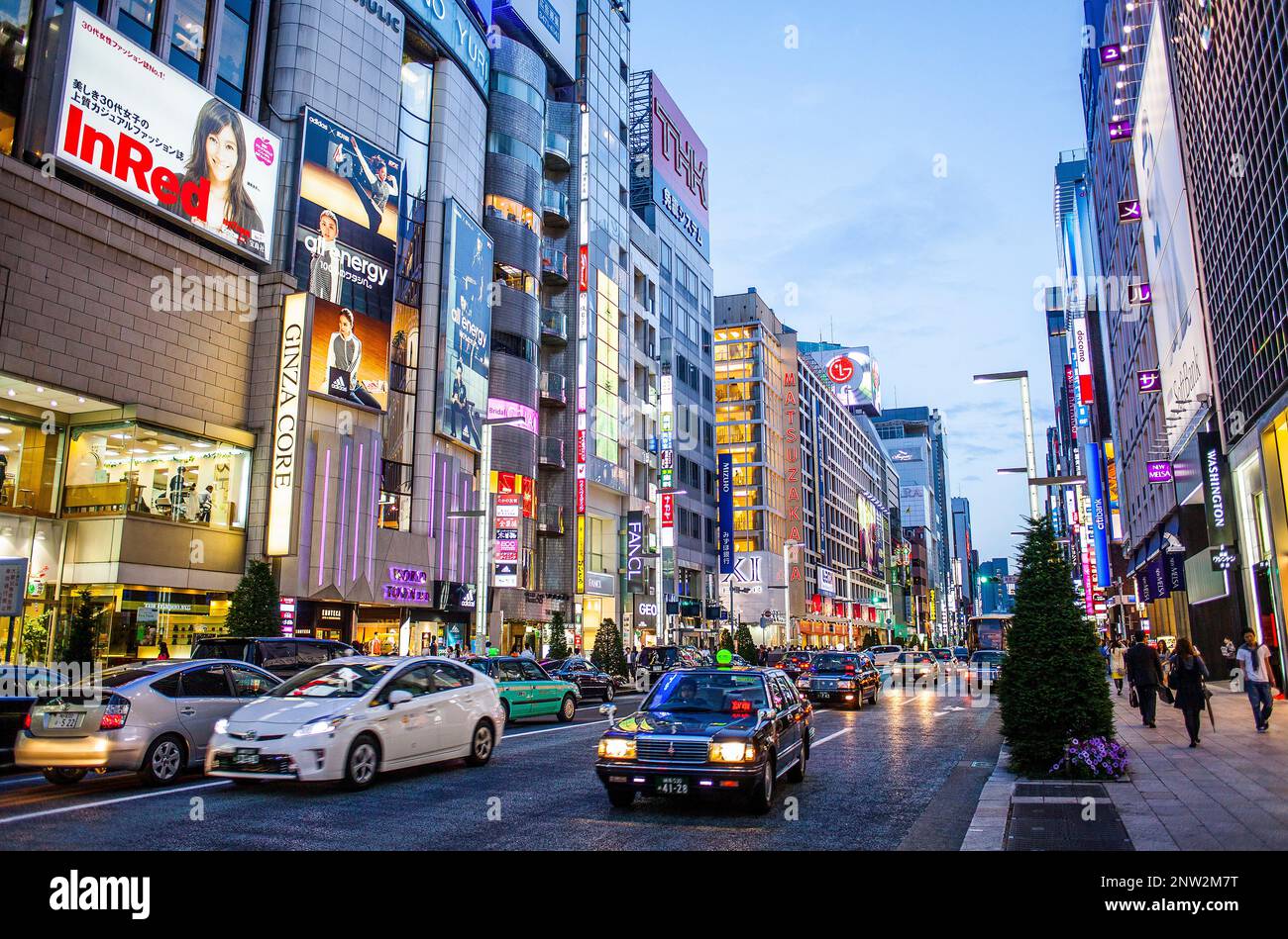 Ginza. Ginza St ( Chuo-Dori).Tokyo city, Japan, Asia Stock Photo - Alamy