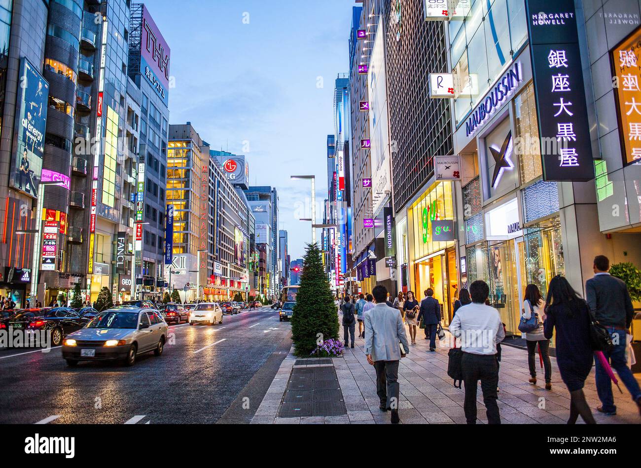 Ginza. Ginza St ( Chuo-Dori).Tokyo city, Japan, Asia Stock Photo - Alamy