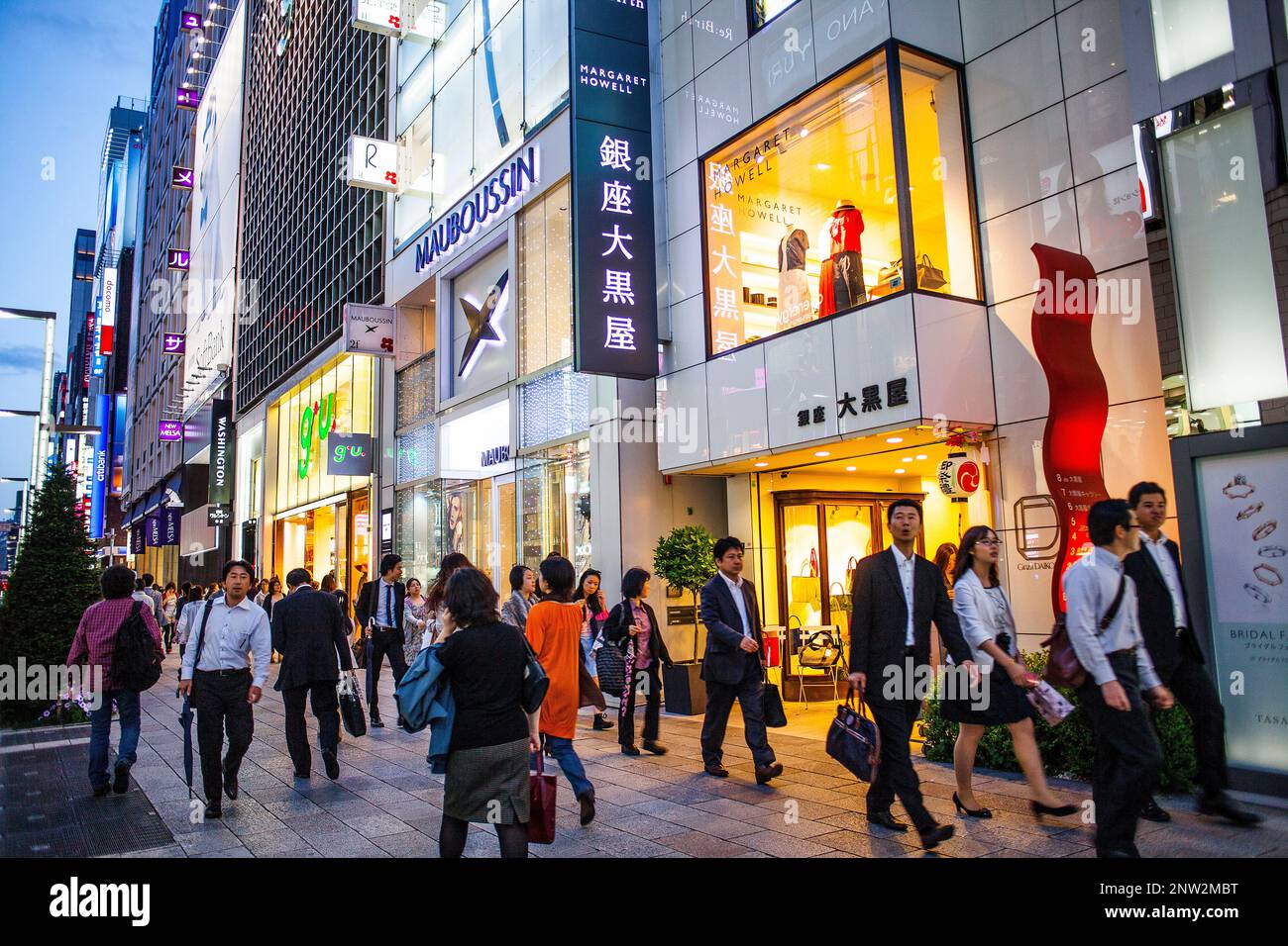 Ginza. Ginza St ( Chuo-Dori).Tokyo city, Japan, Asia Stock Photo - Alamy