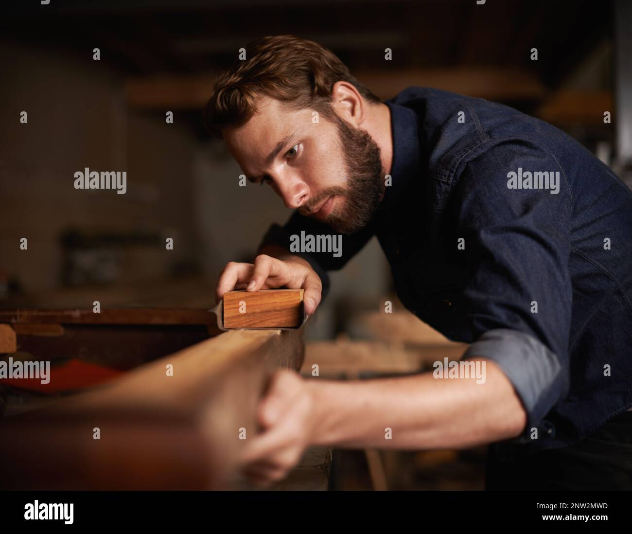 Since opportunity didnt knock, he decided to build a door. Shot of a ...