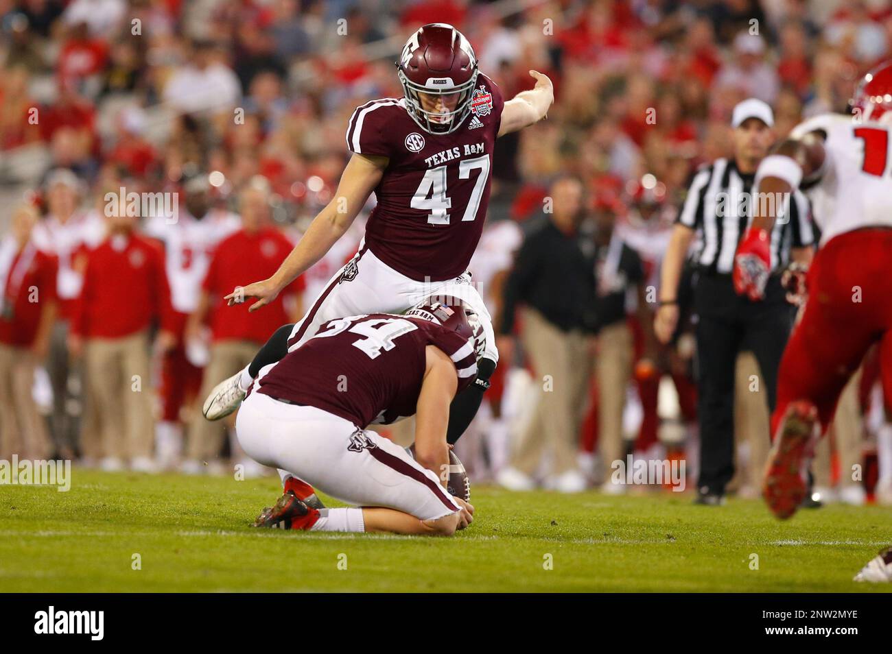 JACKSONVILLE, FL - DECEMBER 31: Texas A&M Aggies kicker Seth Small (47 ...