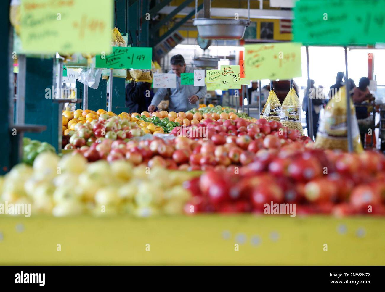 Fresh produce on wooden crates are on display at Canino Produce, the 60 ...