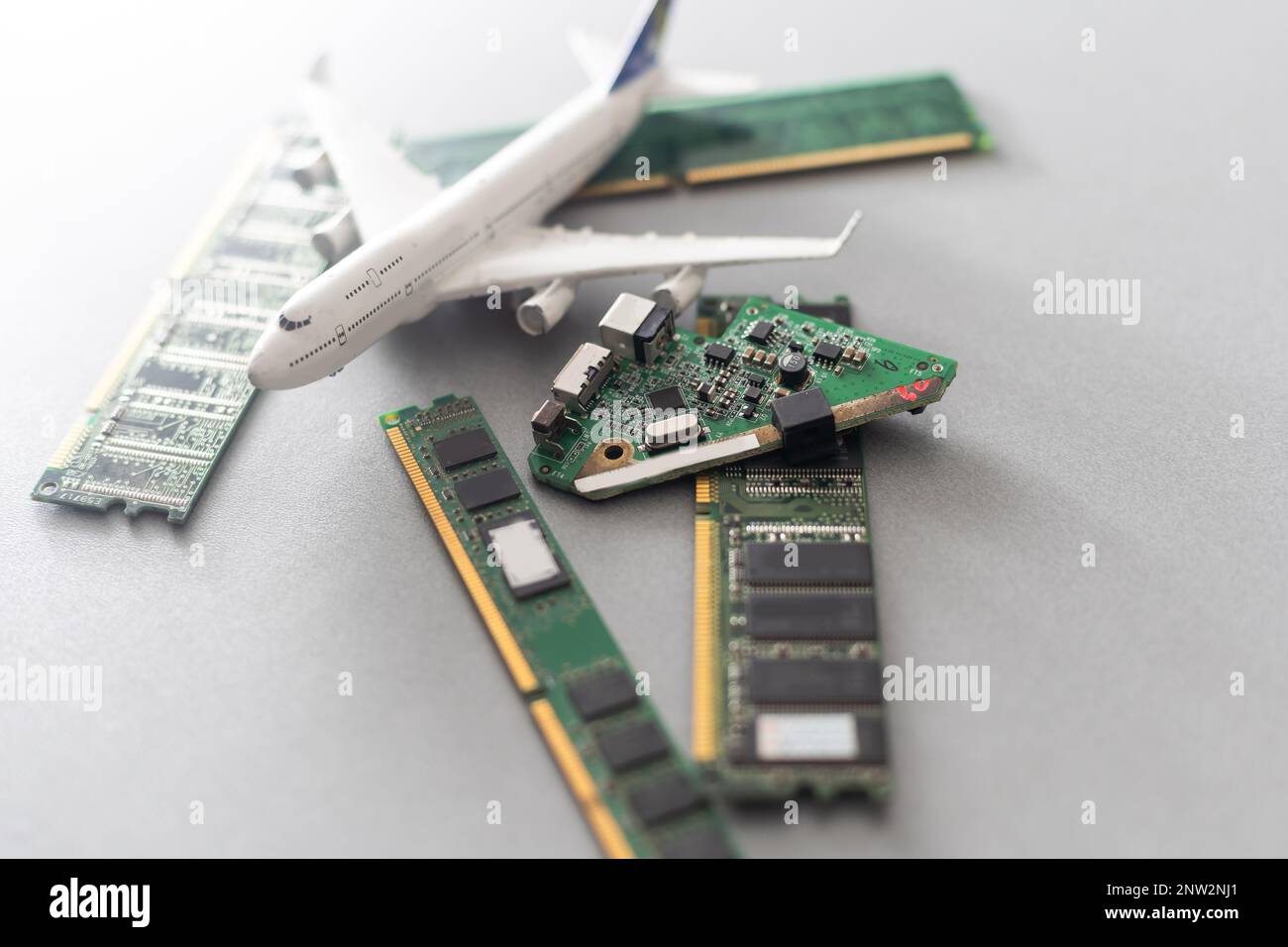 computer chips and a toy airplane Stock Photo - Alamy