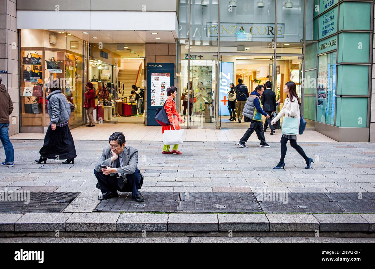 Street scene, Chuo street, Ginza, Tokyo, Japan Stock Photo - Alamy