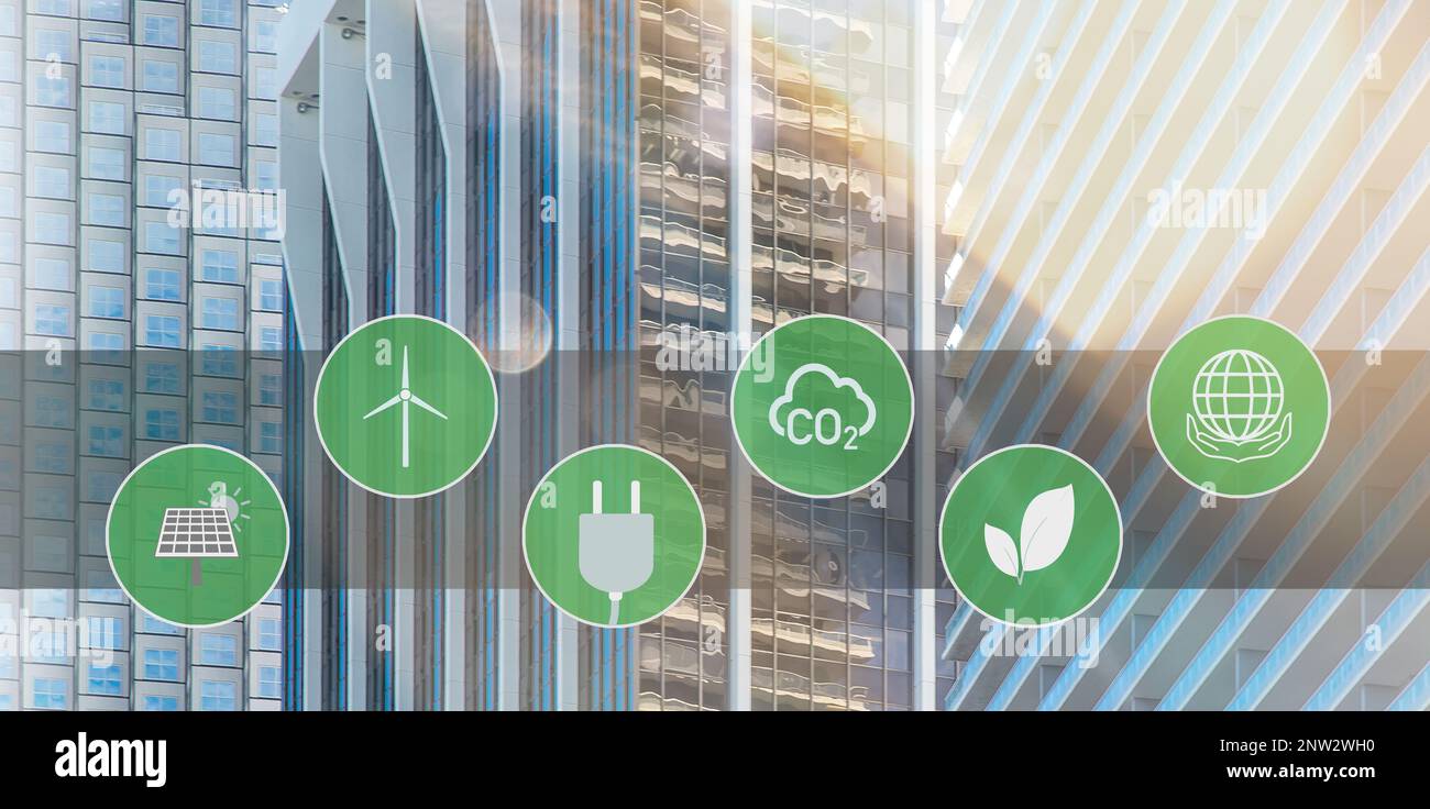 Energy buildings efficiency class, sustainable development. Ecological ...