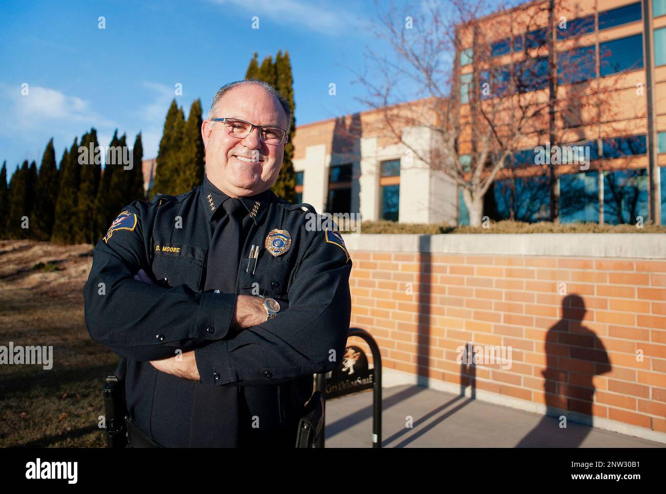 In a Jan. 4, 2019 photo, Janesville Police Chief Dave Moore poses for a ...
