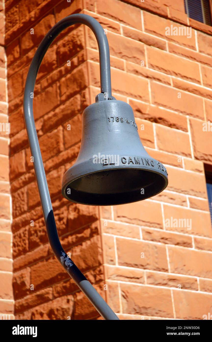 A mission bell on El Camino Real in California Stock Photo - Alamy