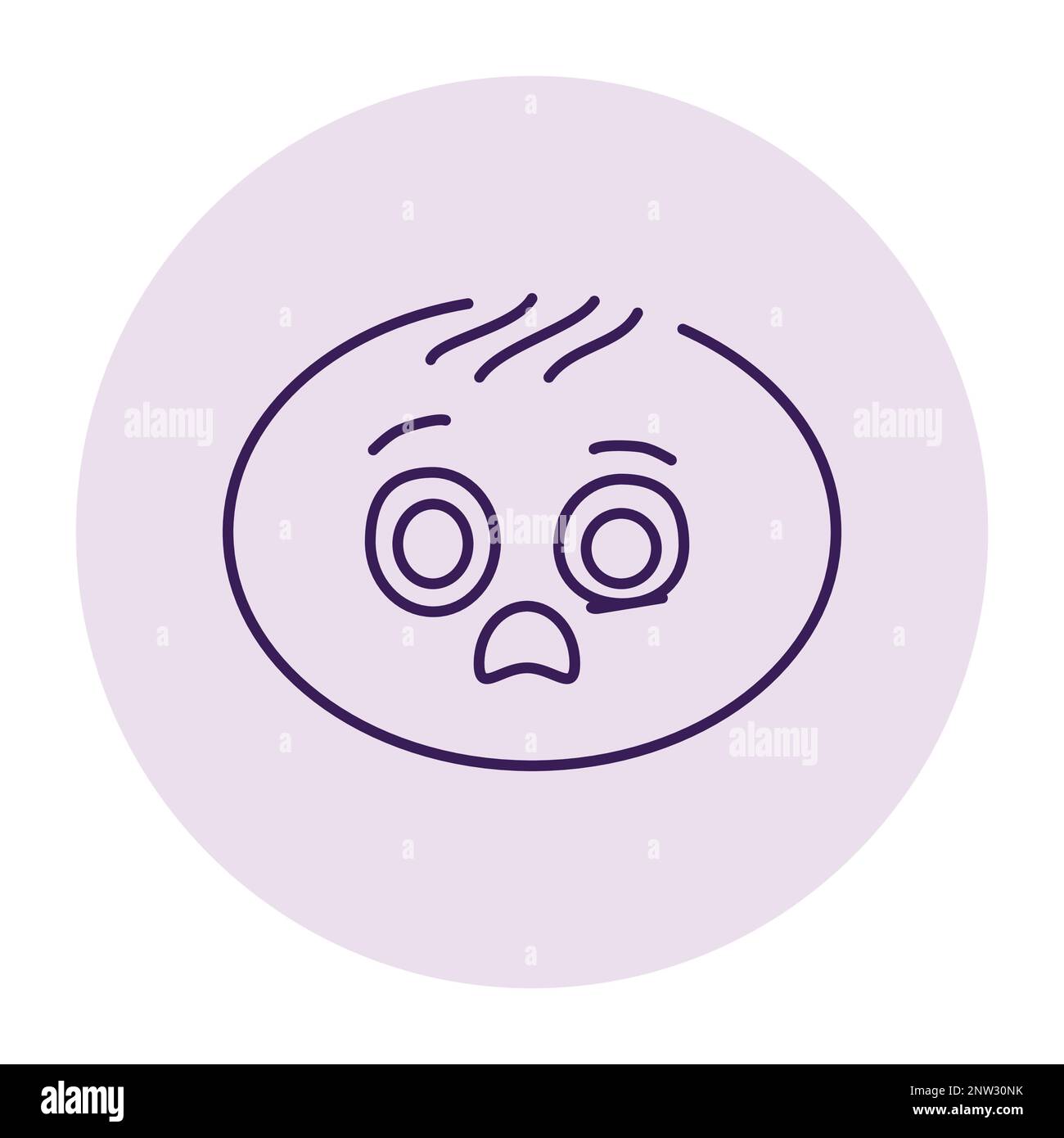 Character shows a sense of misunderstanding color line icon. Mascot of ...