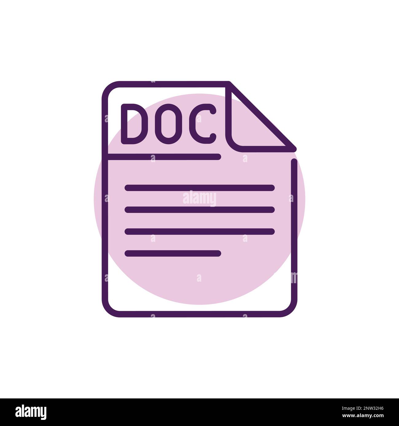 Doc File Color Line Icon Format And Extension Of Documents Stock Vector Image And Art Alamy