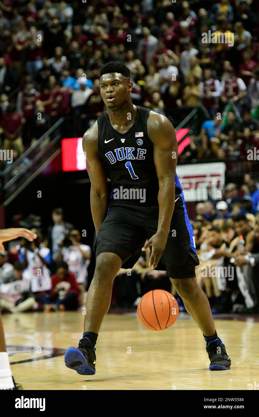 TALLAHASSEE, FL - JANUARY 12: Zion Williamson (1) forward Duke ...