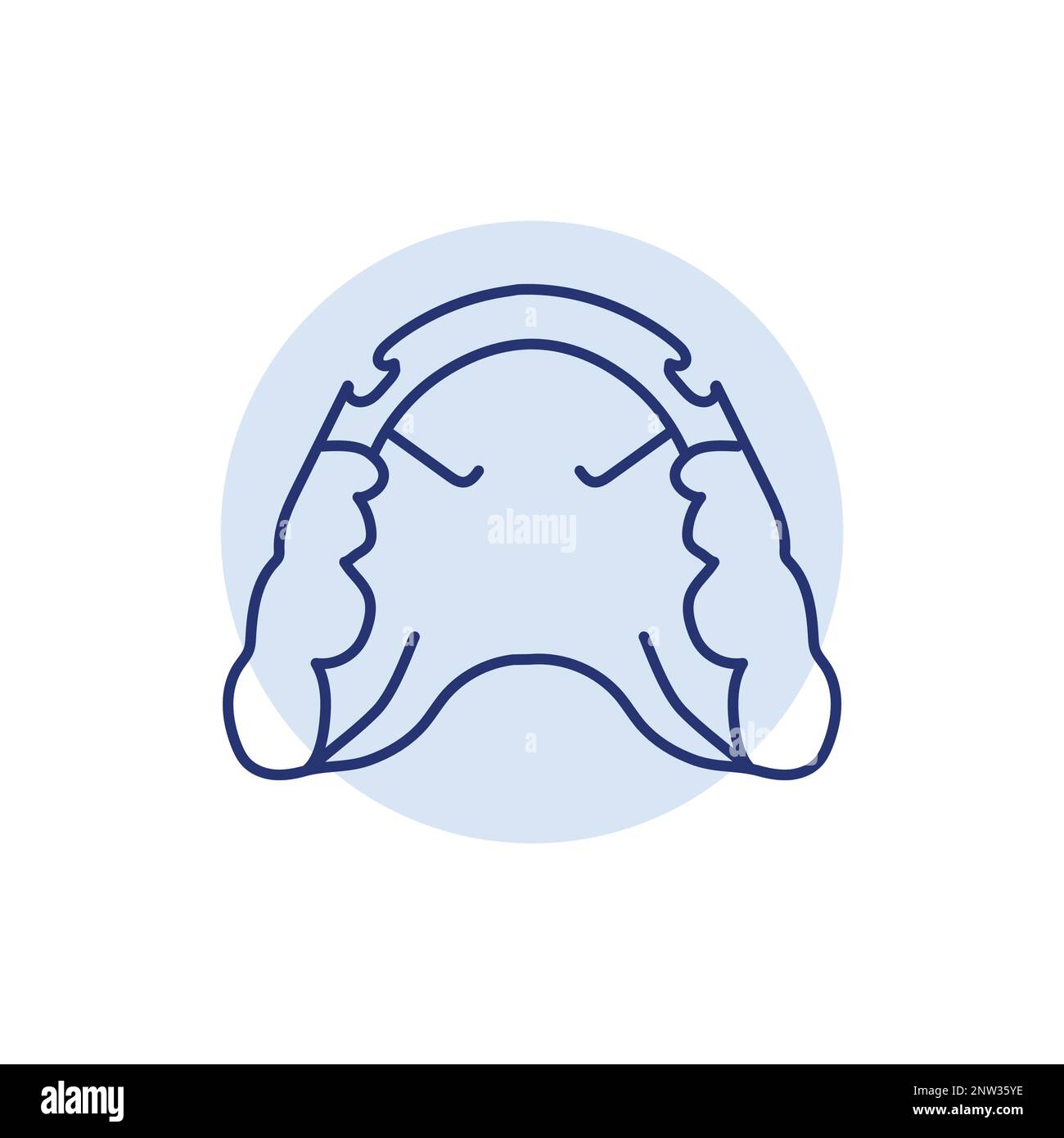 Hawley retainer line icon. Dental prosthetic. Vector illustration Stock ...