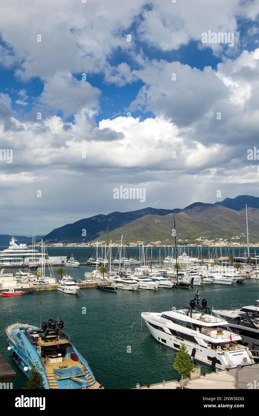 The seafront in Porto Montenegro, a full-service superyacht marina ...