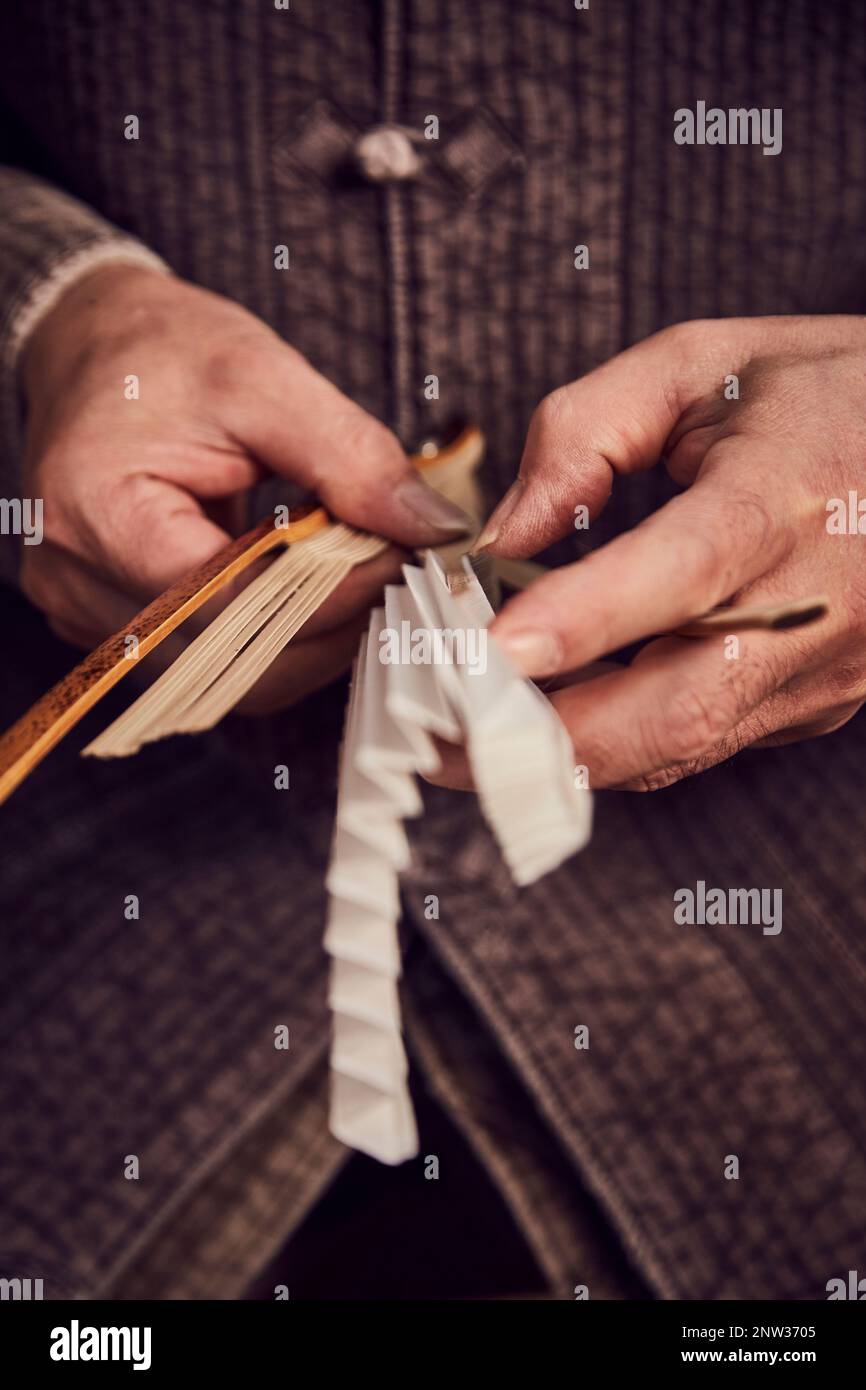 Hanji, traditional Korean paper, paper hanji fan handmade from mulberry ...