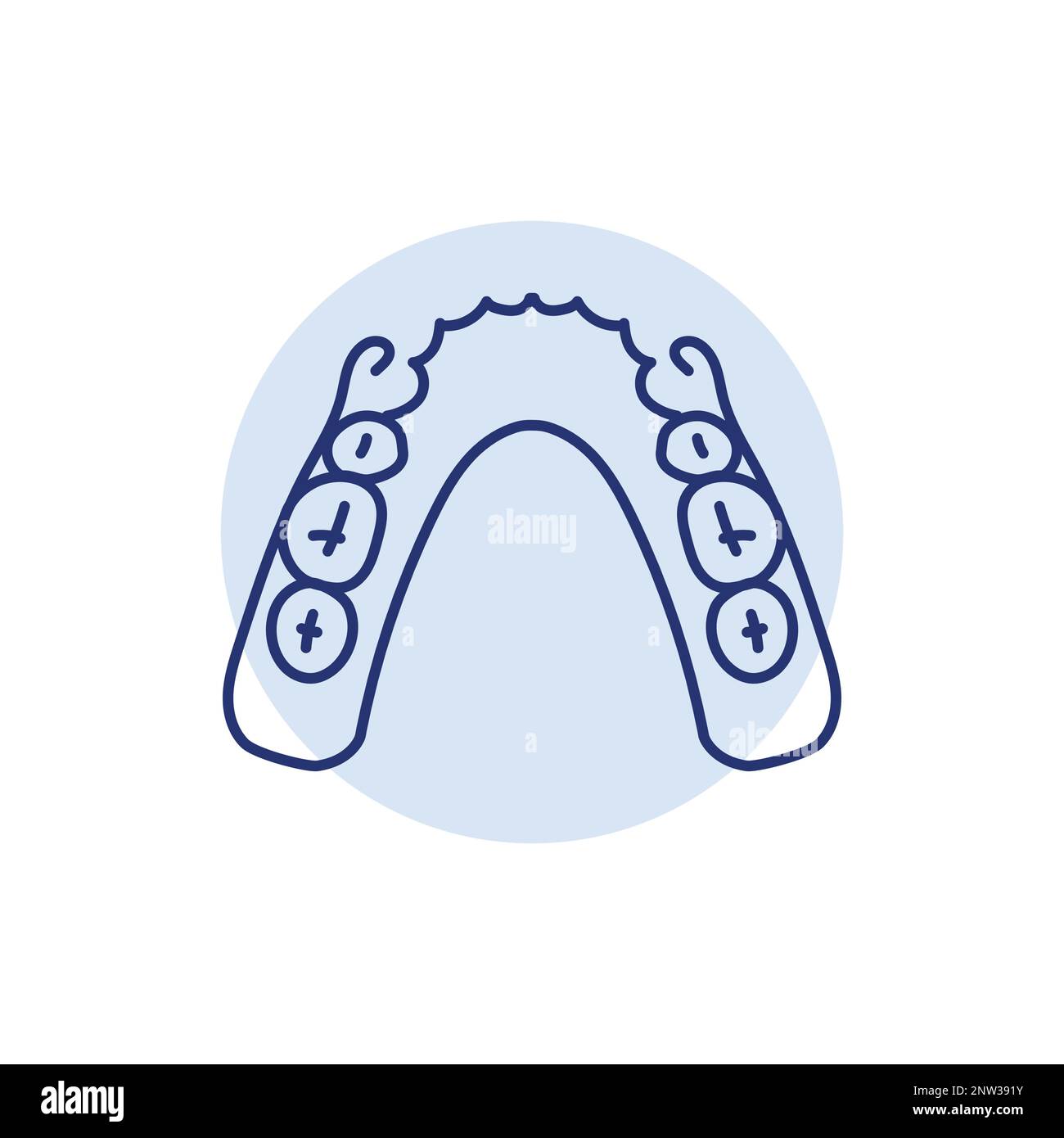 Removable partial denture line icon. Dental prosthetic. Vector ...