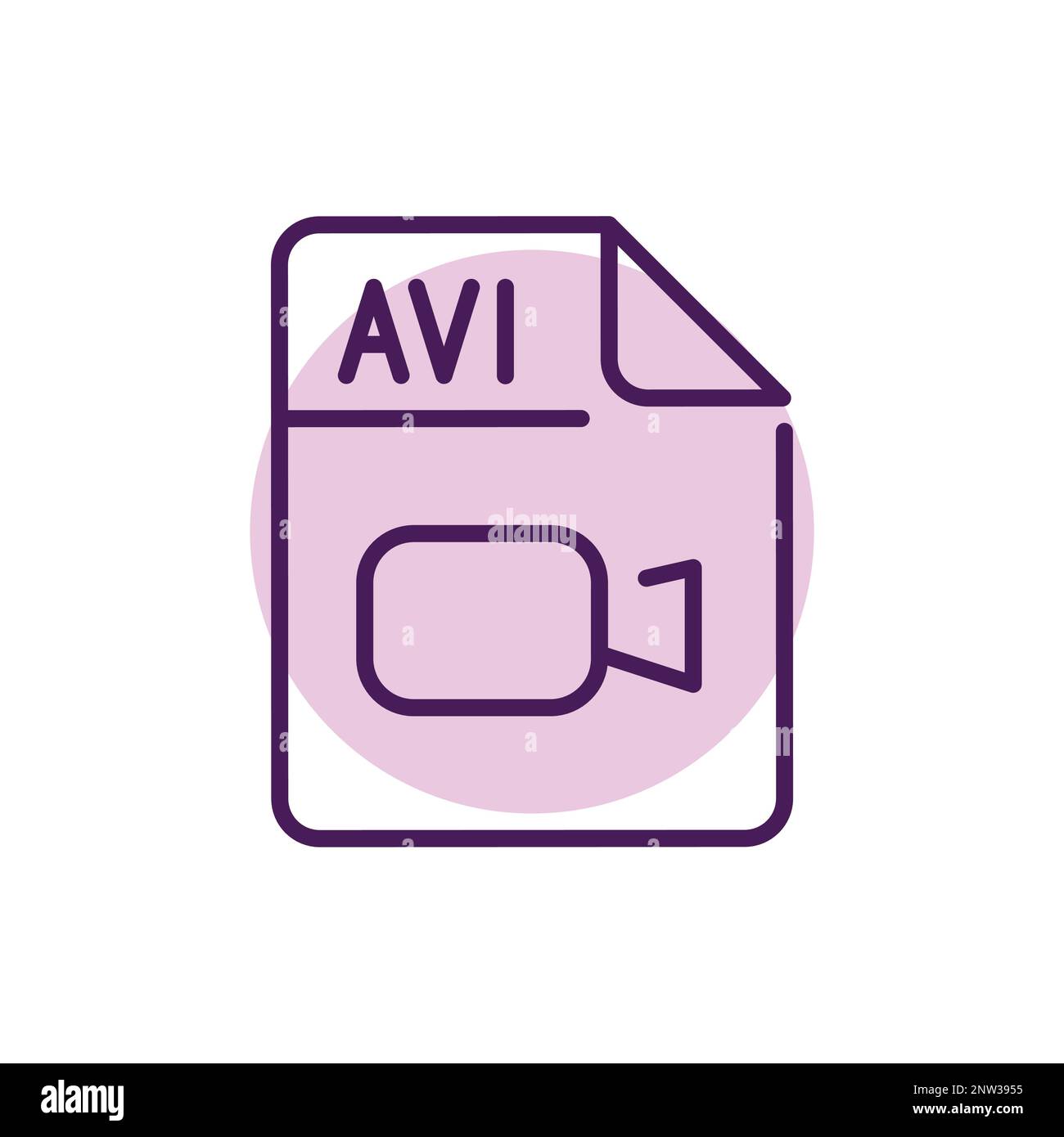 AVI file color line icon. Format and extension of documents Stock ...