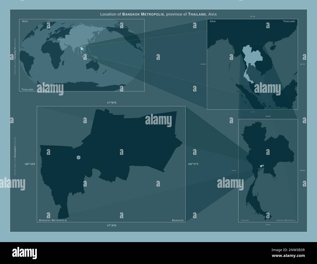 Bangkok Metropolis, province of Thailand. Diagram showing the location ...