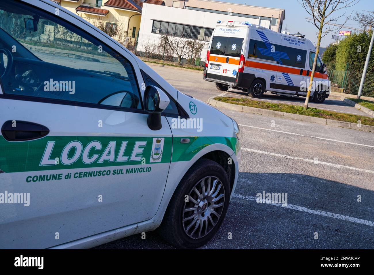 Local police car and Ambulance Stock Photo - Alamy