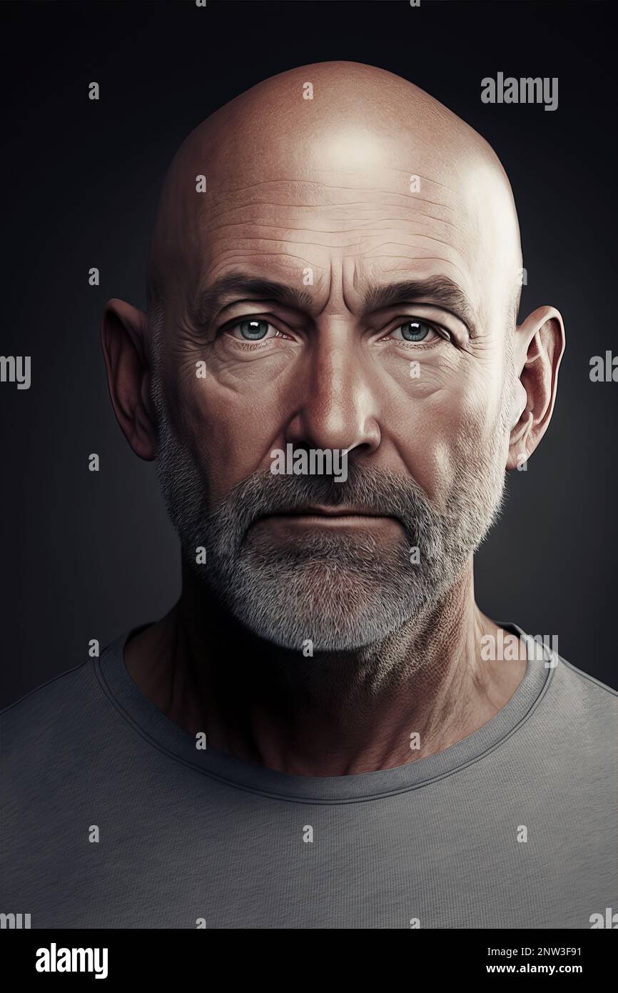 Portrait a bald headed man hi-res stock photography and images - Alamy