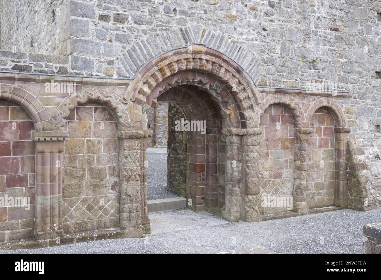 Decorative arched entrance to Ardfert Cathedral County Kerry EIRE ...
