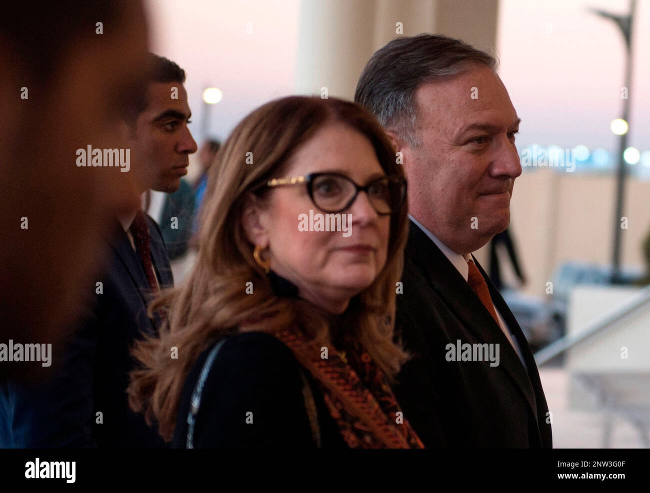 U. S. Secretary of State Mike Pompeo and his wife Susan, arrive to the ...