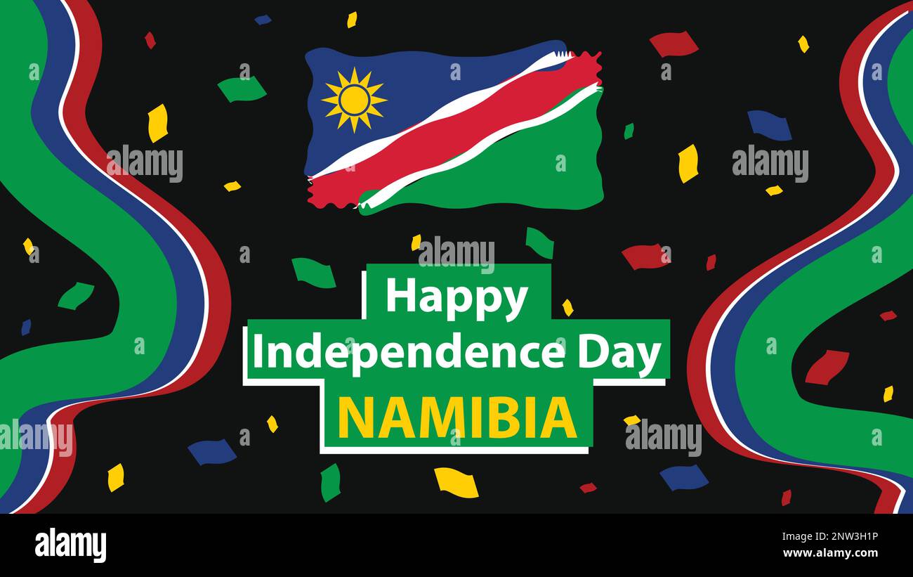 Namibia Independence Day vector banner design with Namibia flag colors ...