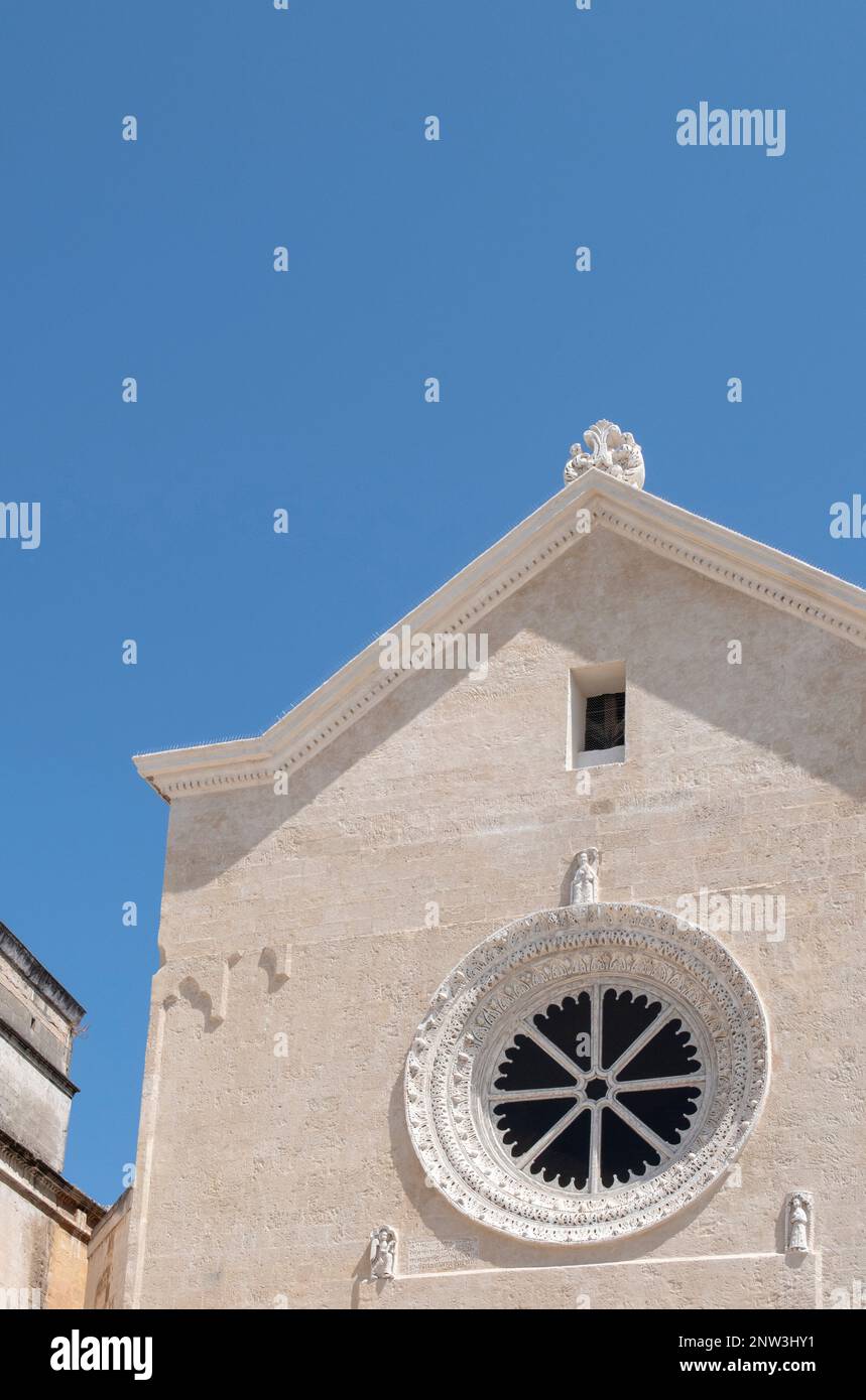 A detail of the façade of the Chiesa Madre in Grottaglie, Puglia, Italy ...
