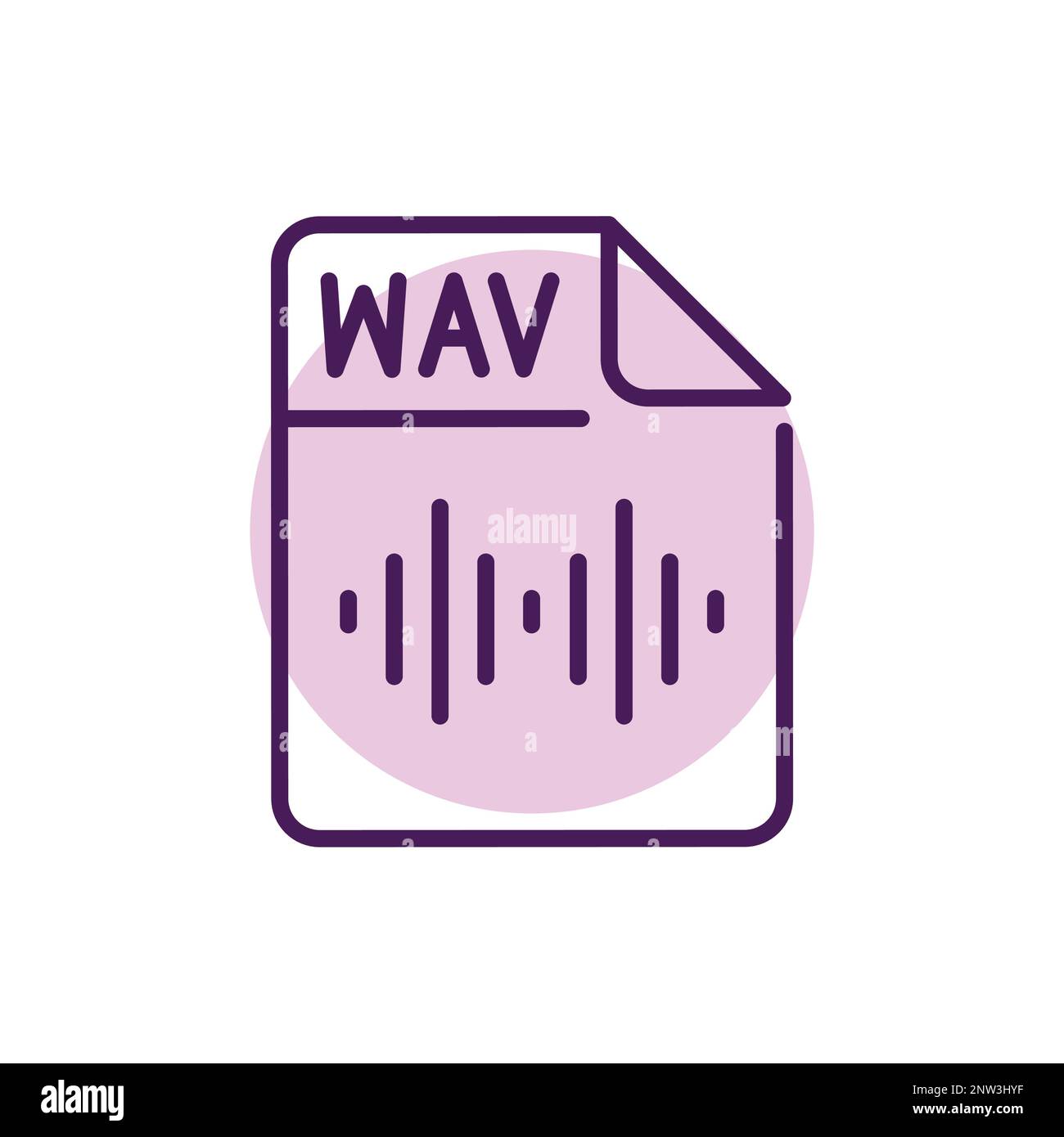 WAV file color line icon. Format and extension of documents Stock ...