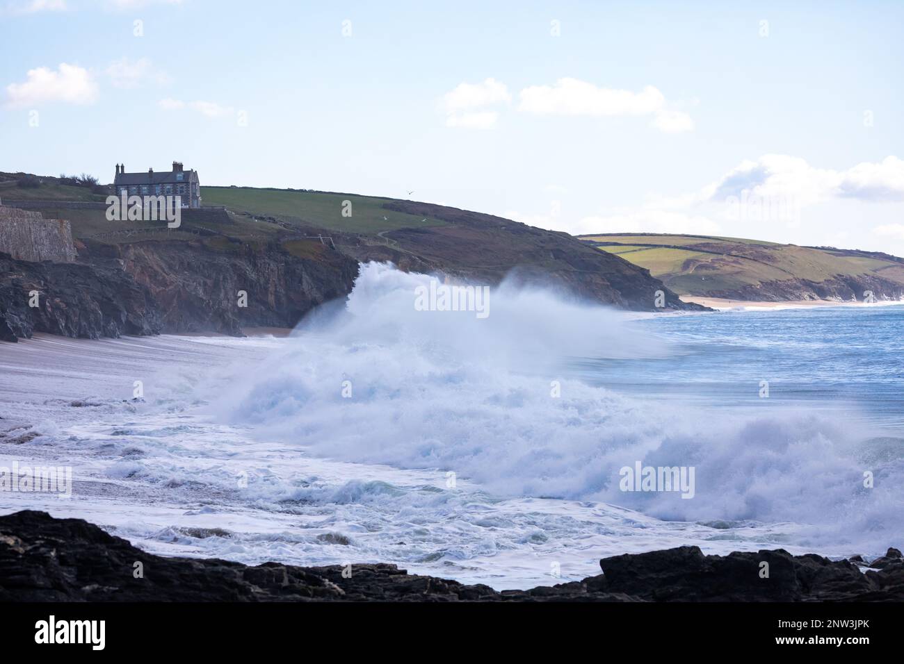 Porthleven,Cornwall,28th February 2023,Surfers made the most of the ...