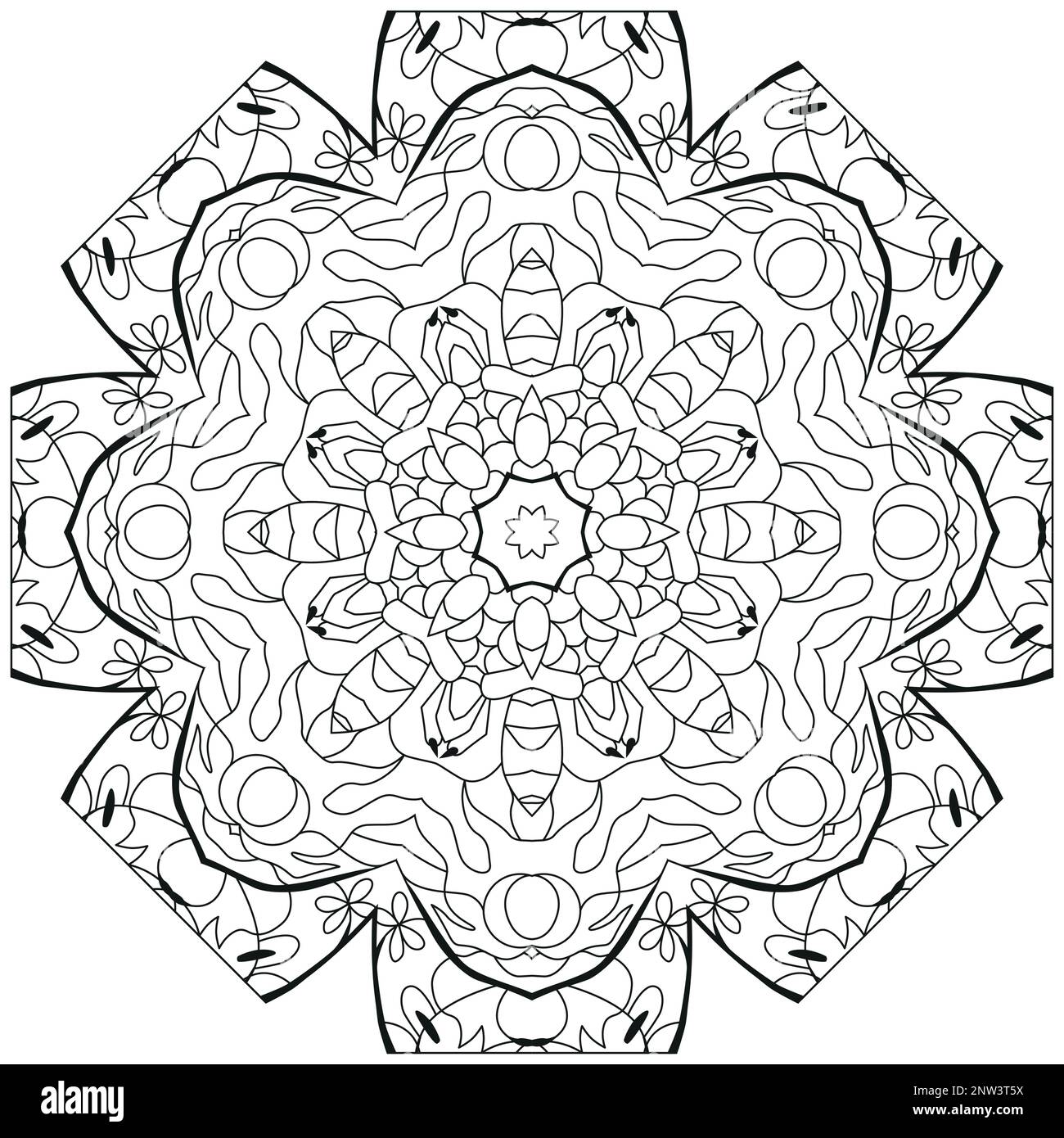 Hand drawn zentangle circular ornament for coloring page Stock Vector ...