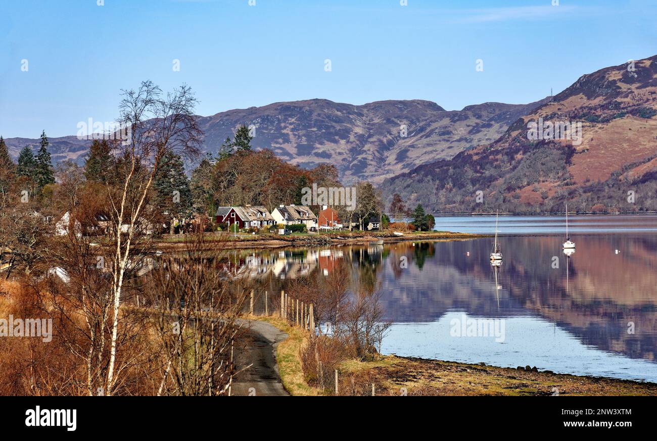 Loch Duich West Coast Scotland the houses of Ratagan Village ...
